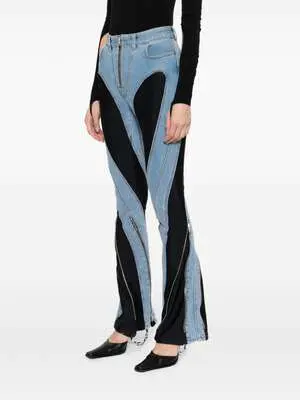 Mugler Spiral Split-Hem Jeans In Blue - 72% Off | Editorialist