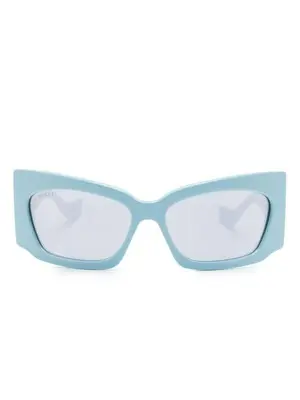 Gucci Geometric-frame Tinted Sunglasses - Blue