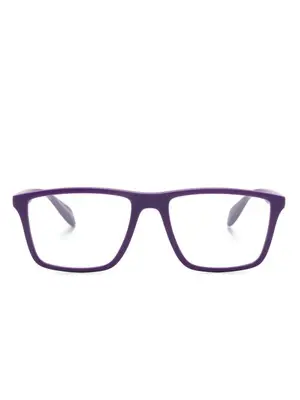Emporio Armani Logo-plaque Square-frame Eyeglasses - Purple