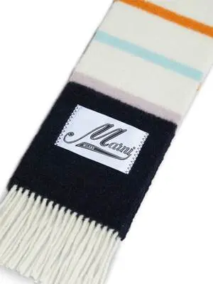 Marni Logo-patch Striped Scarf