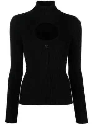 COURREGES Logo-embroidered Cut-out Jumper