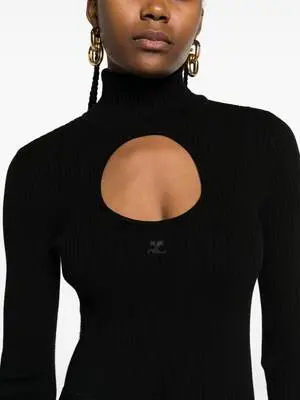 COURREGES Logo-embroidered Cut-out Jumper
