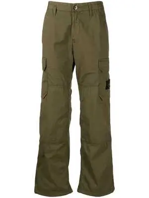 Stone Island Compass-appliqué Cargo Trousers - Green