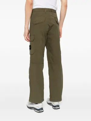 Stone Island Compass-appliqué Cargo Trousers - Green