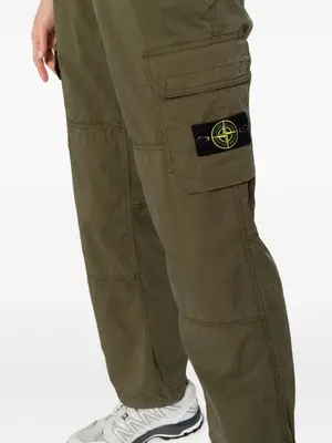 Stone Island Compass-appliqué Cargo Trousers - Green