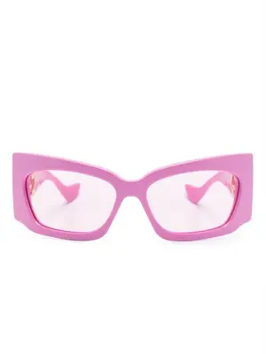Gucci Geometric-frame Tinted Sunglasses - Pink