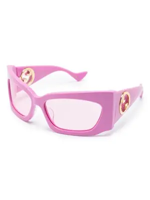 Gucci Geometric-frame Tinted Sunglasses - Pink