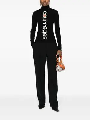 COURREGES Logo-intarsia Cut-out Jumper