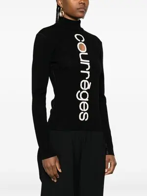 COURREGES Logo-intarsia Cut-out Jumper