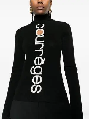 COURREGES Logo-intarsia Cut-out Jumper