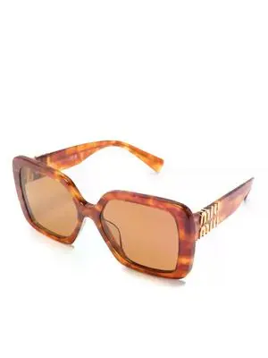 Miu Miu Tortoiseshell Logo-arm Sunglasses