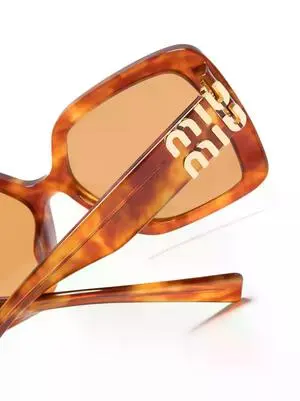 Miu Miu Tortoiseshell Logo-arm Sunglasses