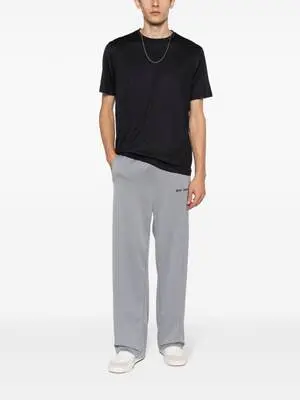 Emporio Armani Logo-embroidered Cotton T-shirt - Blue