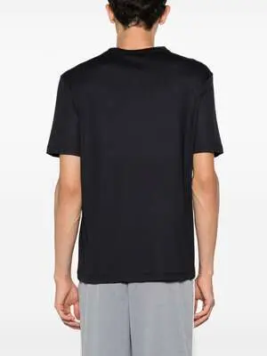 Emporio Armani Logo-embroidered Cotton T-shirt - Blue