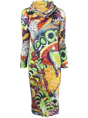 Issey Miyake Snowrunner Plissé Midi Dress