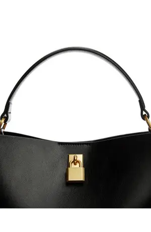 Mango Padlock Faux Leather Shopper Bag