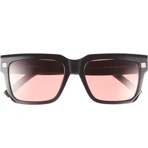 Givenchy Gv Day Square Sunglasses - Shiny Black /bordeaux