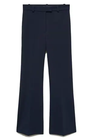 Mango Flare Leg Ankle Pants - Navy