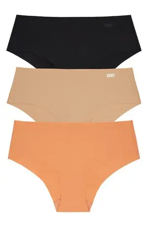 Dkny Litewear Cut Anywear 3-pack Hipster Panties Black/glow Guava