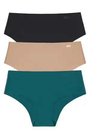 Dkny Litewear Cut Anywear 3-pack Hipster Panties Black/glow/palm