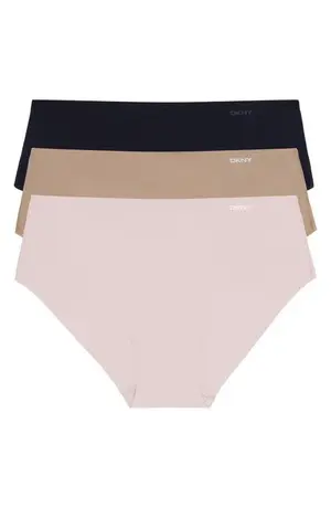Dkny Litewear Cut Anywear 3-pack Hipster Panties - Black/glow/pink