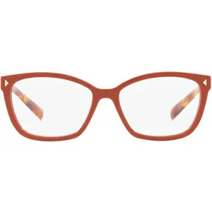 Prada Prada 53mm Rectangle Eyeglasses Red