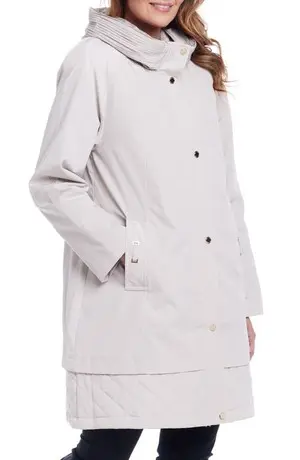 Gallery Water-resistant Hooded Rain Coat - Greydnu