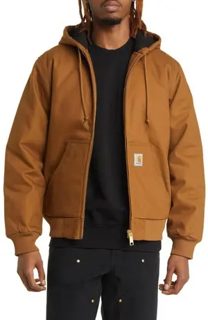 Carhartt Work In Progress Active Canvas Hooded Jacket - Hamilton Brown Rigid