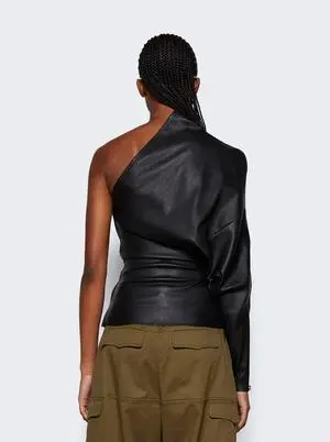 Rick Owens One-sleeve Leather Top