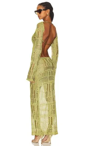 Jaded London Metallic Umbra Maxi Dress - Moss | Editorialist