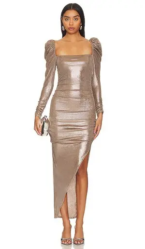 Astr The Label Vanozza Metallic Dress