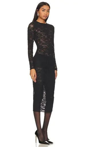 FLEUR DU MAL Le Stretch Lace Midi Dress