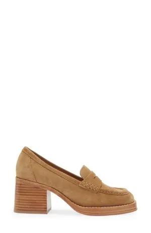 CHOCOLAT BLU Irene Penny Loafer Pump - Camel Suede