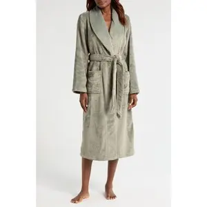 Nordstrom Shawl Collar Plush Longline Robe Green Halo
