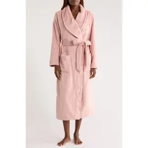 Nordstrom Shawl Collar Plush Longline Robe Pink Puff