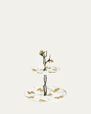 Michael Aram Butterfly Ginkgo 2-tier Porcelain Etagere