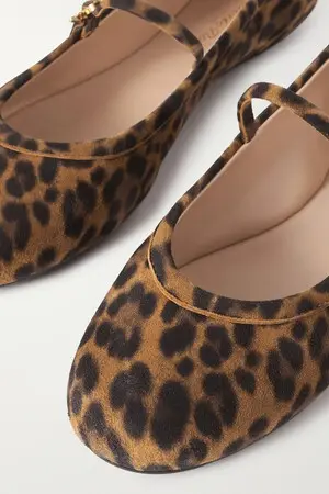 GIANVITO ROSSI Carla Leopard-print Ballet Flats - Animal Print