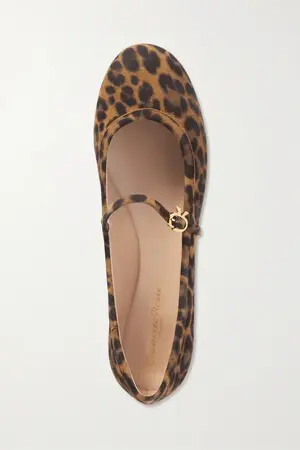 GIANVITO ROSSI Carla Leopard-print Ballet Flats - Animal Print