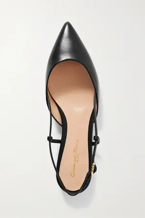 GIANVITO ROSSI Ascent Leather Point-toe Flats - Black