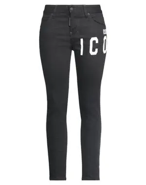 Dsquared2 Cotton Elastane Skinny Jeans With Logo Print - Black