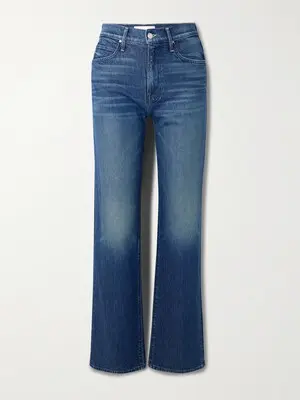 MOTHER The Kick It High-rise Straight-leg Jeans - Blue