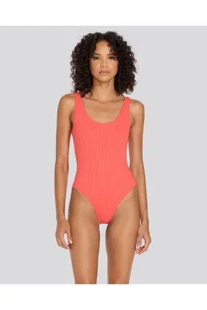 Solid & Striped Anne-marie Ribbed One Piece - Orange