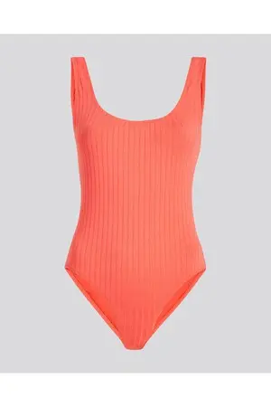 Solid & Striped Anne-marie Ribbed One Piece - Orange