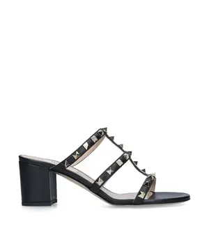 Valentino Garavani Leather Rockstud Mules 60