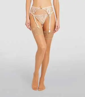 Falke Lace-trim Seidenglatt 15 Stockings - Nude