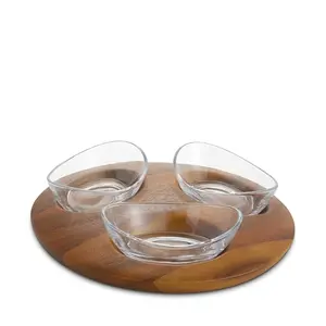 NAMBE Vie Triple Snack Tray Set - Wood