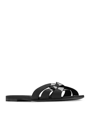 Saint Laurent Tribute Mules - Black Patent