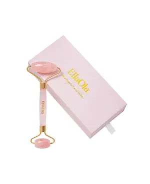 ELLAOLA Rose Quartz De-puffing Facial Roller - Pink