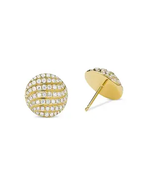 David Yurman 18k Yellow Diamond Stud Earrings - Gold