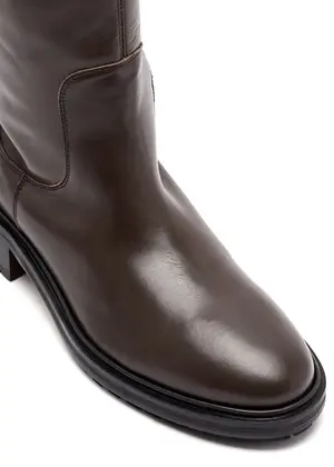 AeydĒ Henry Knee-high Leather Boots - Brown